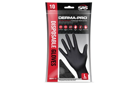 Derma-Pro® Powder-Free Nitrile Exam Grade Disposable Gloves - 10 Pack ...
