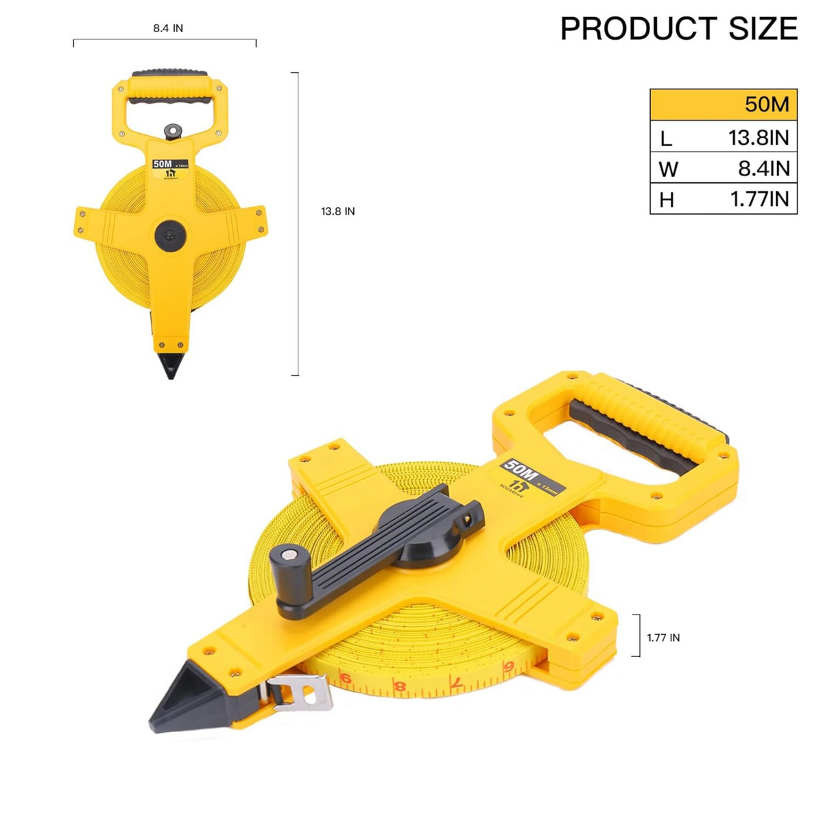 Fish Tape Reel Fiberglass Open Tape Measure 50M/165Ft Meter ...