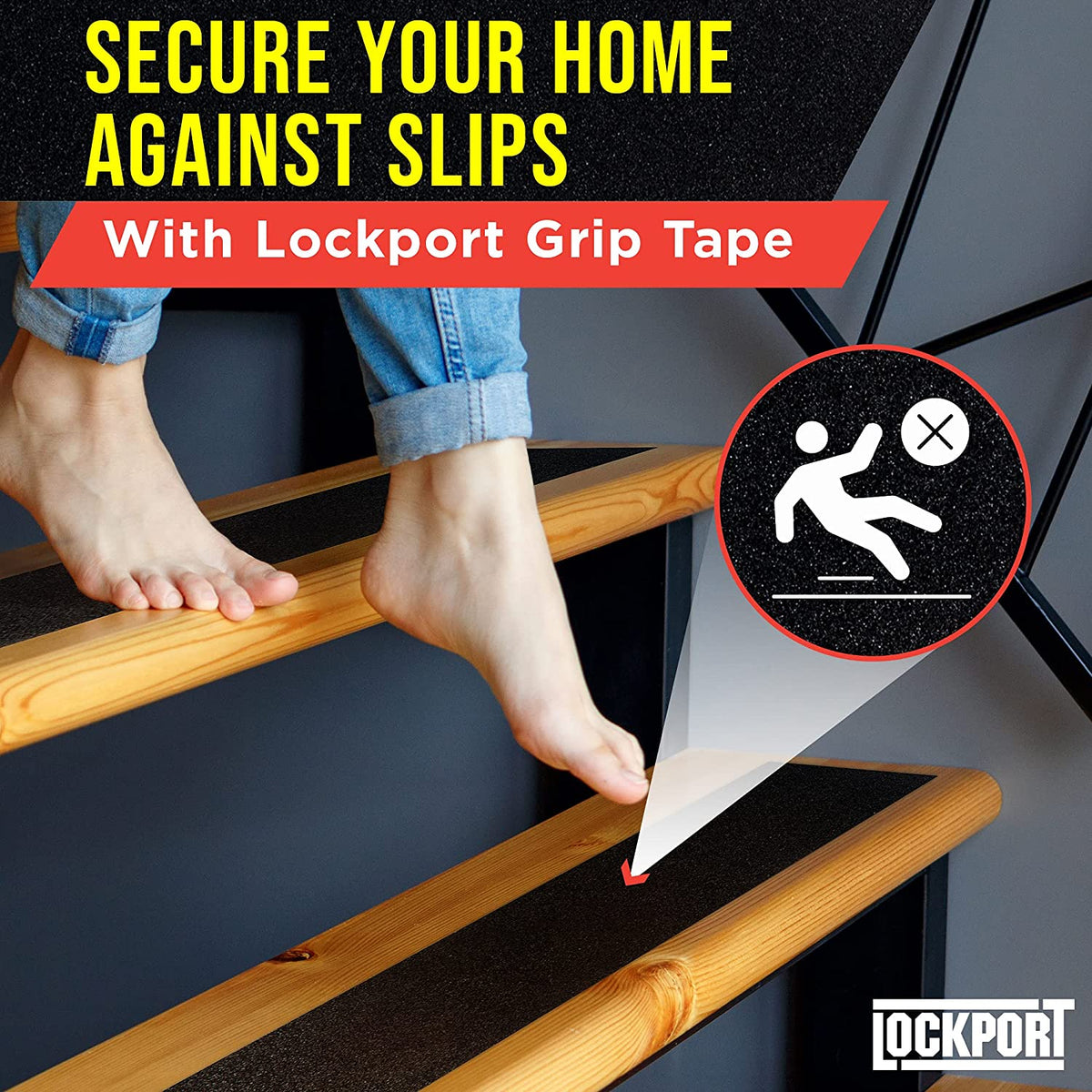 LockPort - Heavy Duty Anti Slip Tape with 80 Grit Traction – 4 in x 50 ...