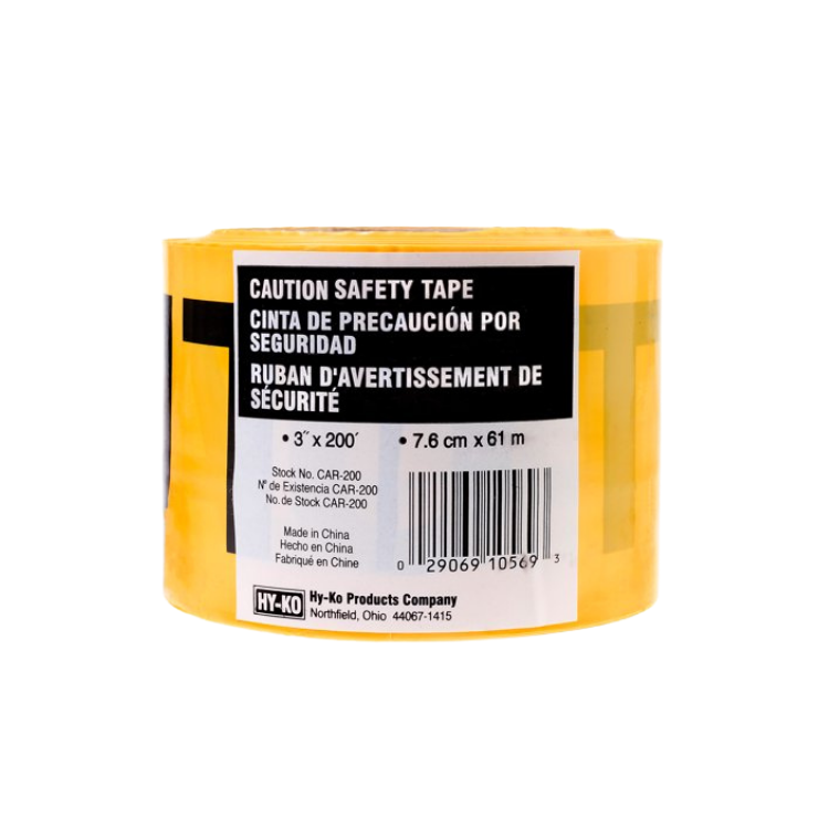 Hy-Ko Yellow Caution Safety Tape, 3" x 200' Roll – RussmillSafety.com