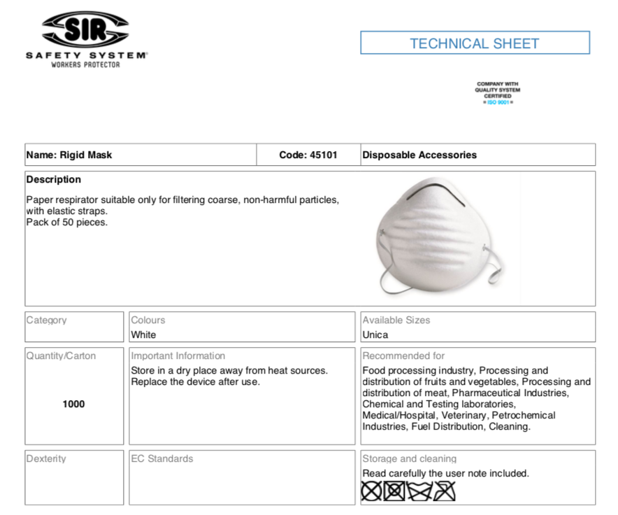 RIGID MASK [50pcs] – RussmillSafety.com