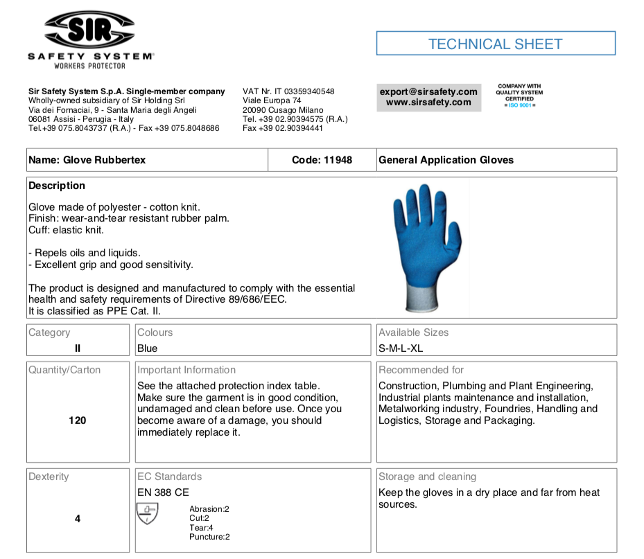 RUBBERTEX GLOVE – RUSSMILLSafety.com