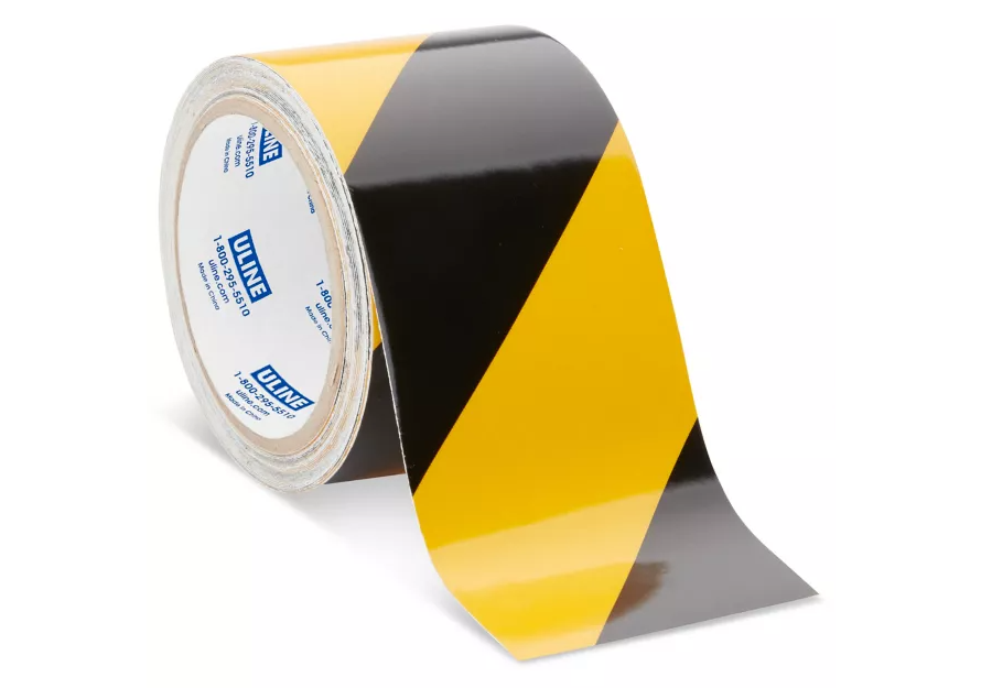 REFLECTIVE TAPE, YELLOW/BLACK, 2 IN X 10 YRD – RussmillSafety.com