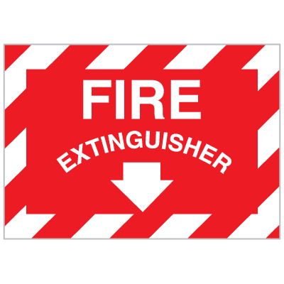 Fire Extinguisher - Signs with Downward Facing Arrow – RussmillSafety.com