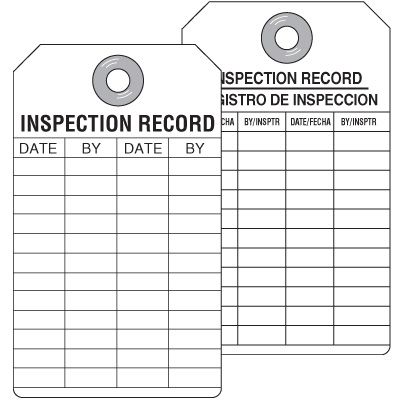 Seton - Inspection Record White Tag, Twin Pack – RussmillSafety.com